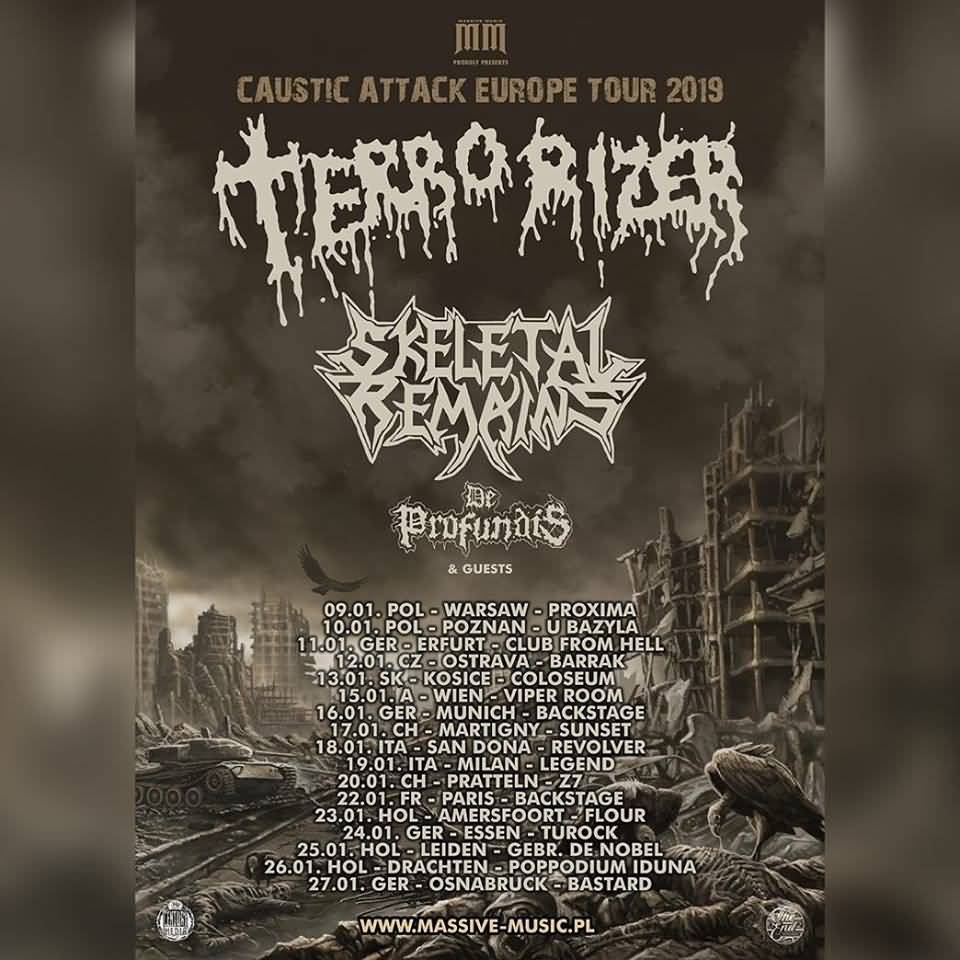 Caustic Attack Europe Tour 2019: Terrorizer, Skeletal Remains, De ...