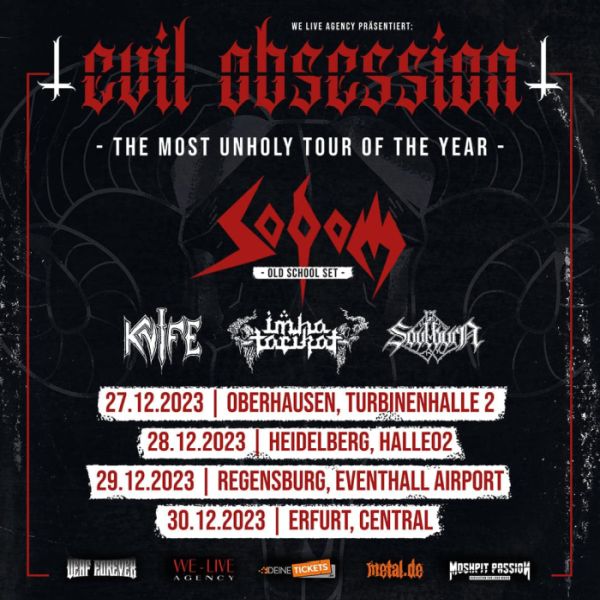 Sodom – Evil Obsession Tour 2023, mit Knife, Imha Tarikat und Soulburn ...